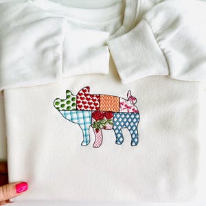 Patchwork Pig Piggy Piggie Farm Animal Patterned Pig Silhouette Outline ...