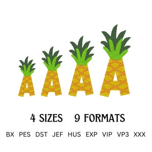 Patterned Pineapple Font Tutti Frutti Summer Pineapple Alphabet Letters ...
