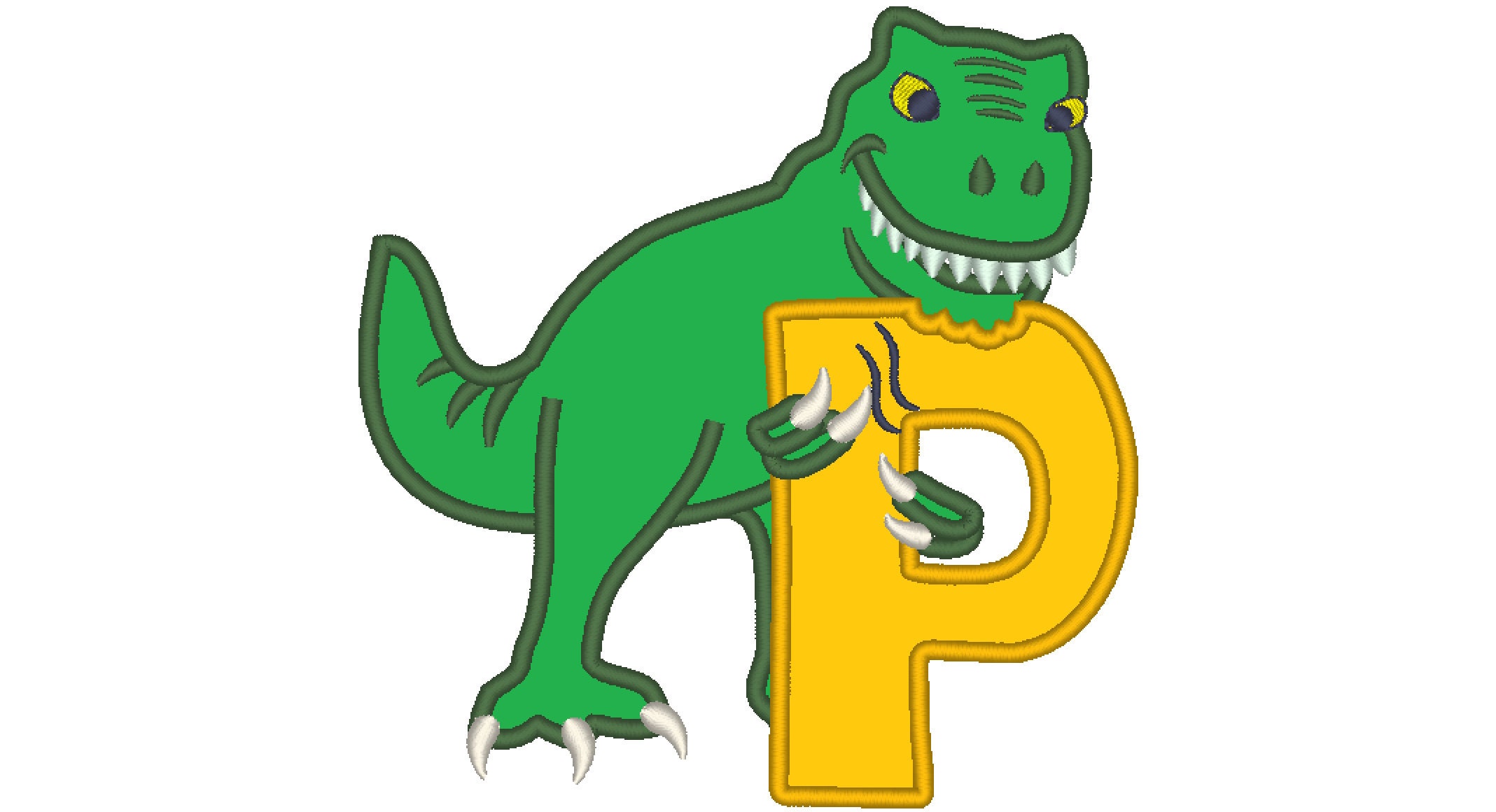 T-rex Dinosaur Birthday Only One LETTER P Machine Embroidery | Etsy