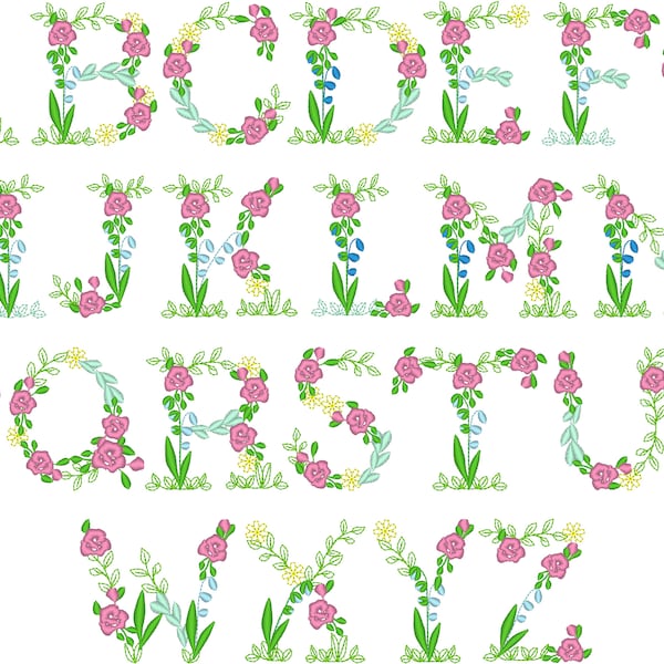 Daisy Alphabet Embroidery Design - Etsy