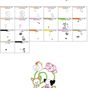 Farm Birthday Number TWO 2 With Cow Pig Horse and Rooster - Cute Farm ...