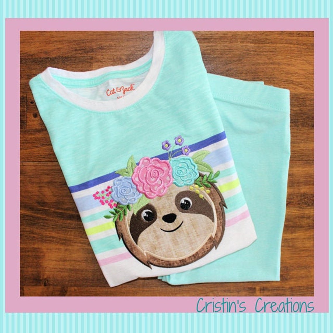 Sloth Face, Pretty Eyes Sloth, Sloth With Roses Floral Crown Applique ...