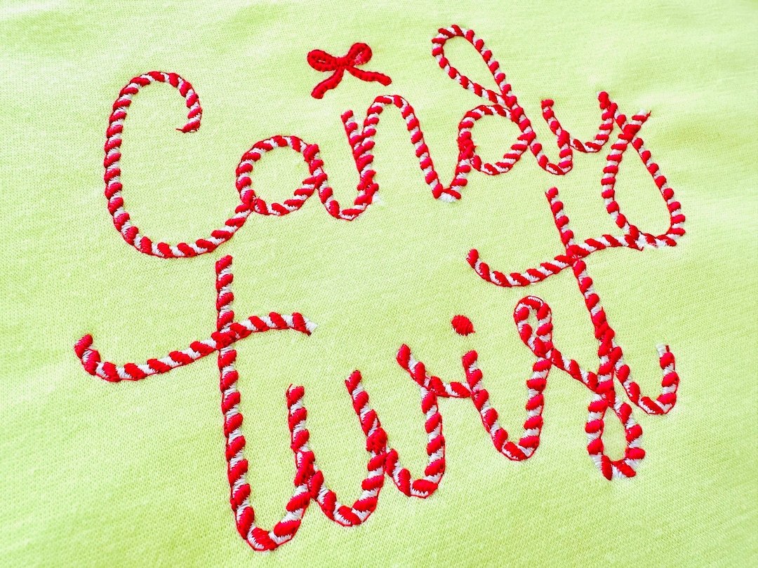 Candy Cane Twist FONT Candy Stitch 2 Colors Alphabet Letters Numbers ...