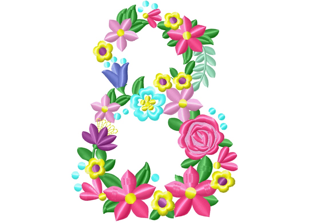 Floral Letter Birthday Number EIGHT Flowers Liberty Fashioned Flowers ...