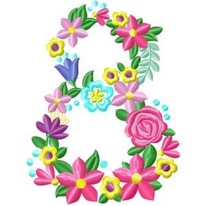 Floral Letter Birthday Number EIGHT Flowers Liberty Fashioned Flowers ...