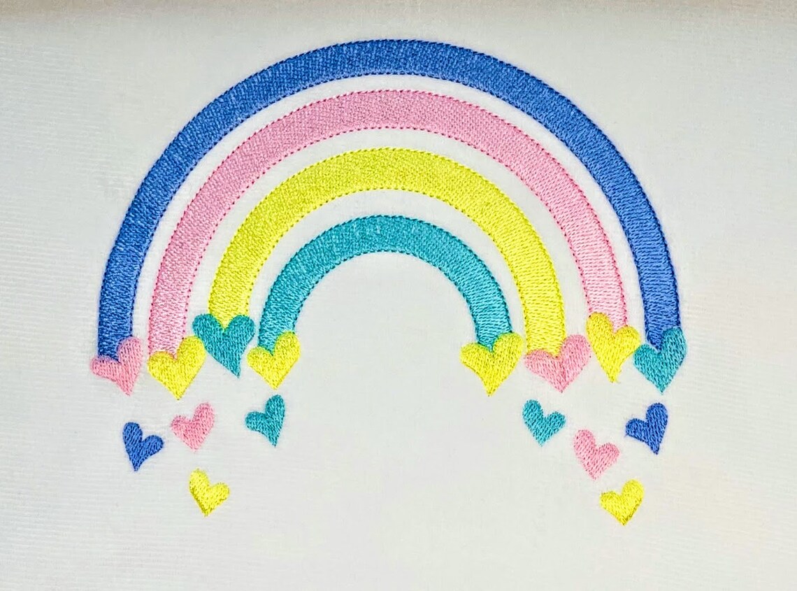 Mini Fill Stitch Rainbow in Many Sizes Outline Rainbow With - Etsy