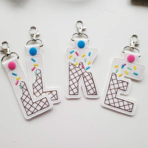 Fringed Rainbow Key Fob in the Hoop Machine Embroidery Designs - Etsy