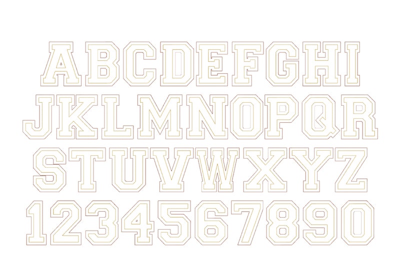 Varsity Block Sport Glitter HTV Vinyl Simply Applique Font Machine ...