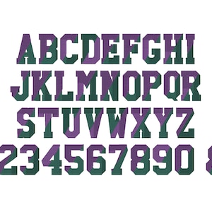 Varsity Collegiate Split Diagonal Fill Stitch 2 Color Font Machine ...