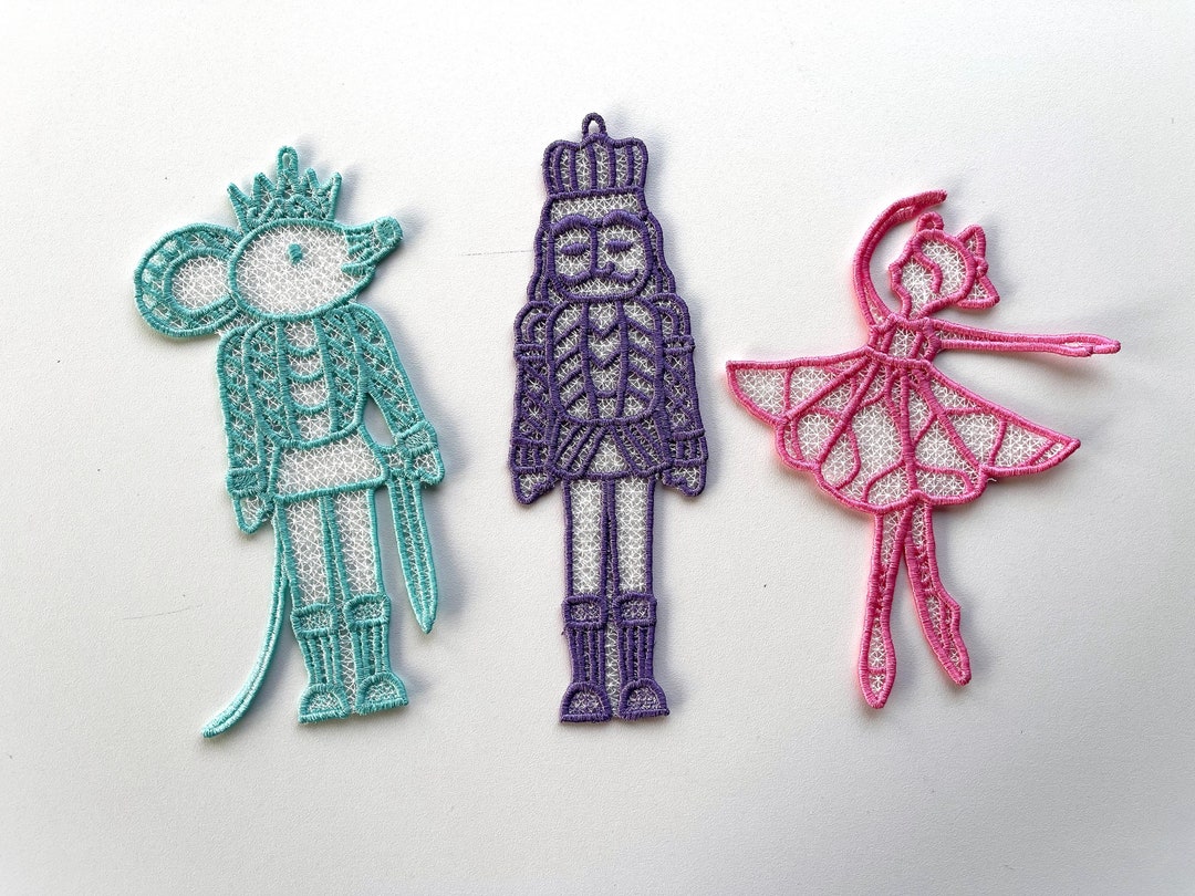 Nutcracker Christmas Tree Ornaments Hanger FSL Freestanding Lace SET of ...