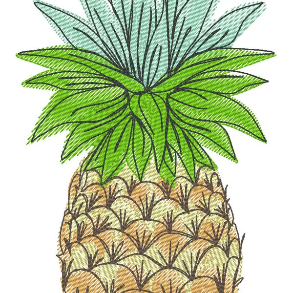 Pineapple Embroidery - Etsy