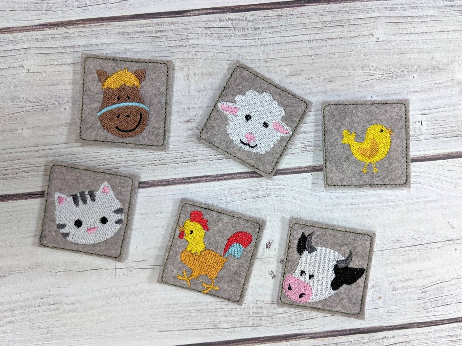 Memory Game farm Machine Embroidery Design in the Hoop Embroidery ITH ...
