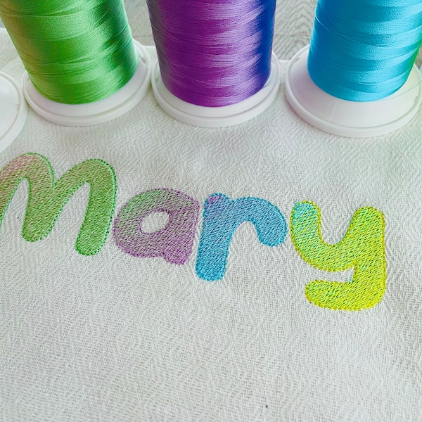 Variegated Embroidery Font - Etsy