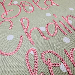 Narrow Bold Authentic Hand Chain Stitch FONT Machine Embroidery Designs ...