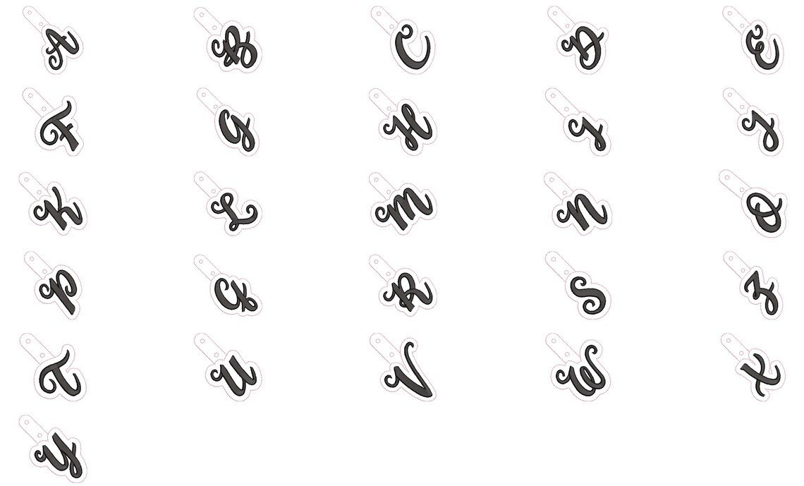 Monogram Alphabet Initial Script Letters A-Z Simply in the - Etsy