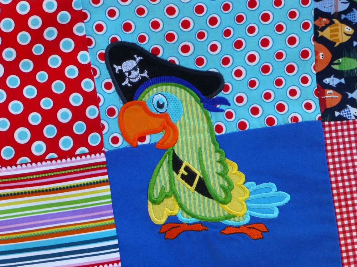 Pirate Parrot Applique Machine Embroidery Designs Multiple - Etsy