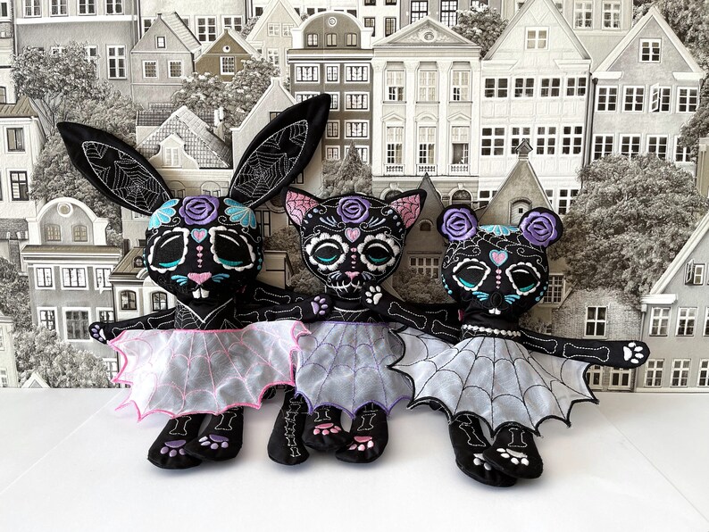 Sugar Skull Calavera Pretty Kitty Cat in the Hoop ITH Machine ...
