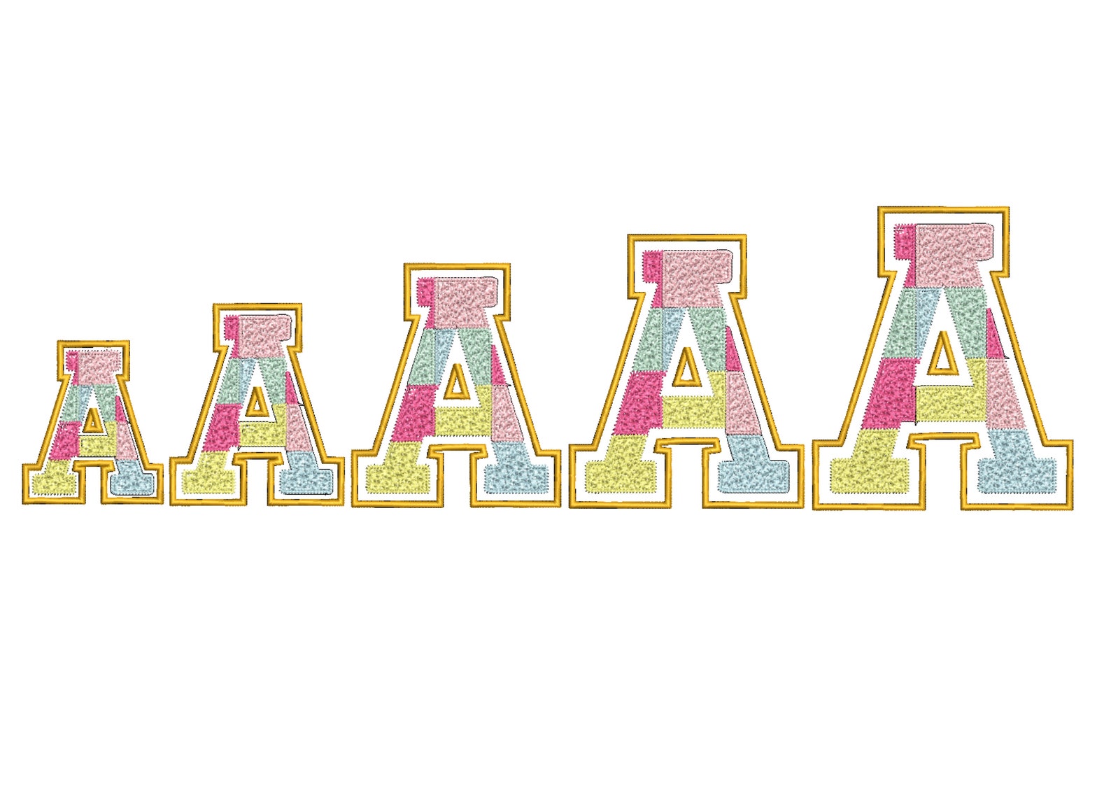 Faux Chenille Patch Alphabet Font Varsity Handmade Sport School Team ...