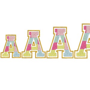 Faux Chenille Patch Alphabet Font Varsity Handmade Sport School Team ...