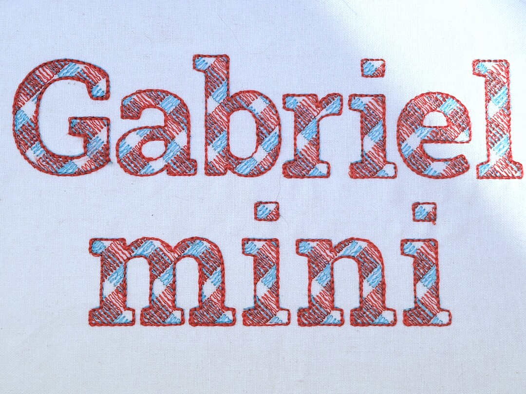 MINI Buffalo Tartan Font Plaid Gingham Light Sketch Outline Alphabet ...
