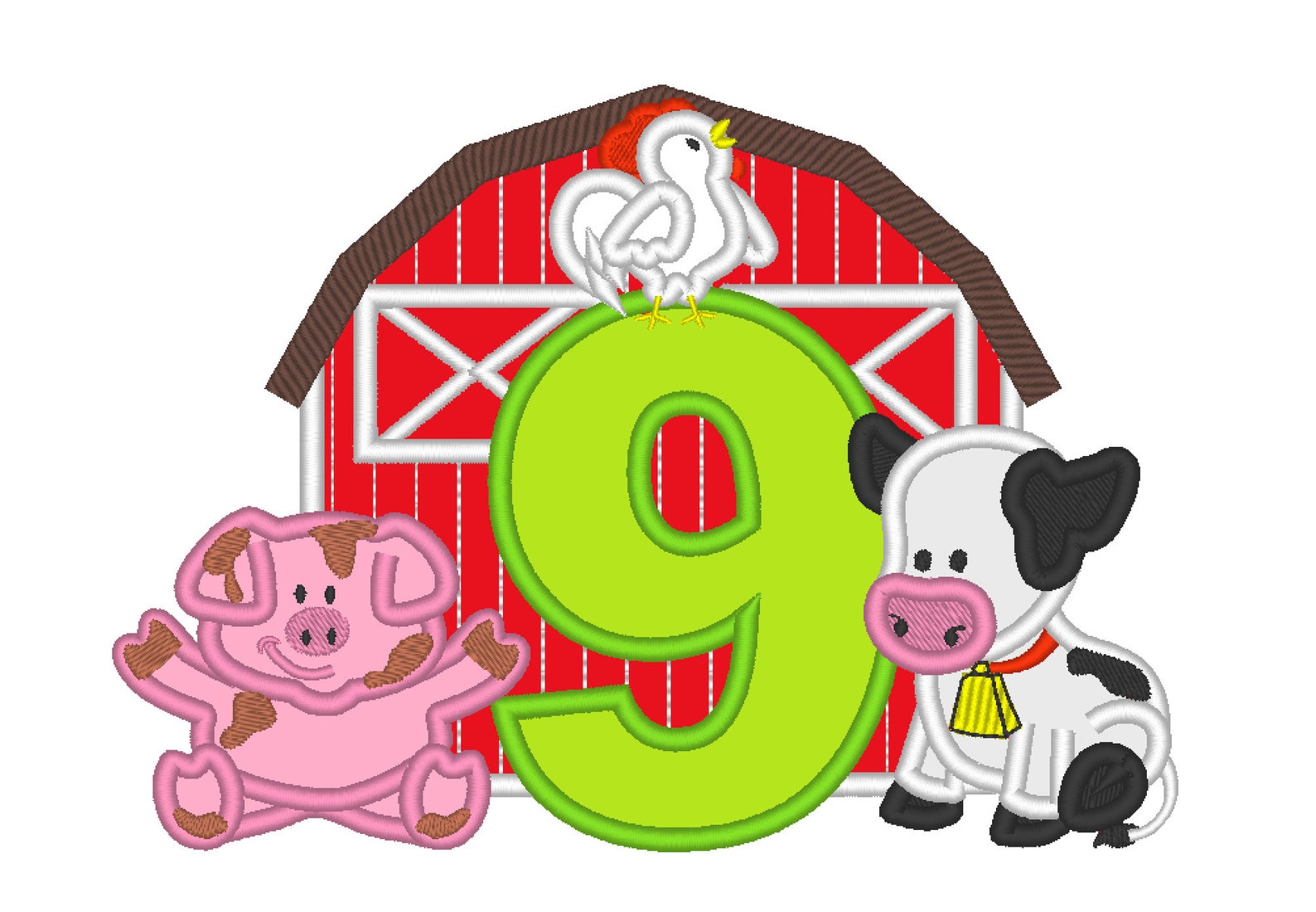 Farm Birthday Numbers WHOLE Set 1 9 With Cow Pig Horse and - Etsy