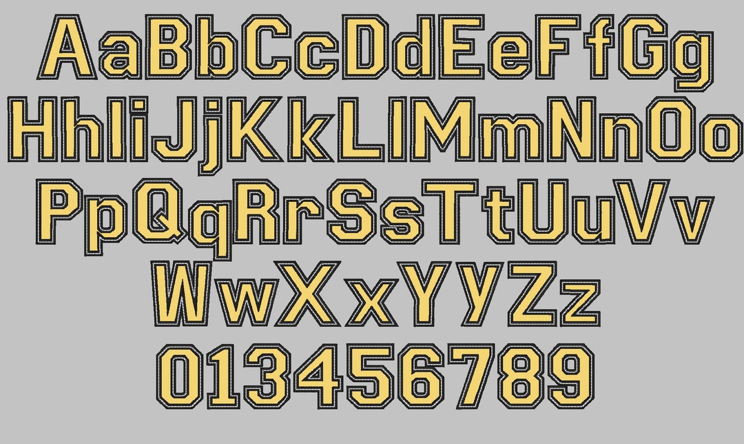 Block Athletic Collegiate Team School Applique Sport Font Machine ...