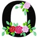 Roses Floral Individual Letter O Garden Flag Monogram Roses Crown ...