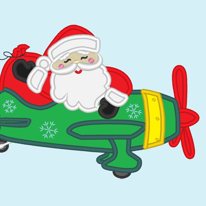 Santa in Airplane - Etsy