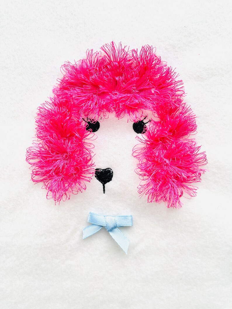 Fluffy Poodle Puppy Fringed Dog Face Machine Embroidery Designs Fur ...