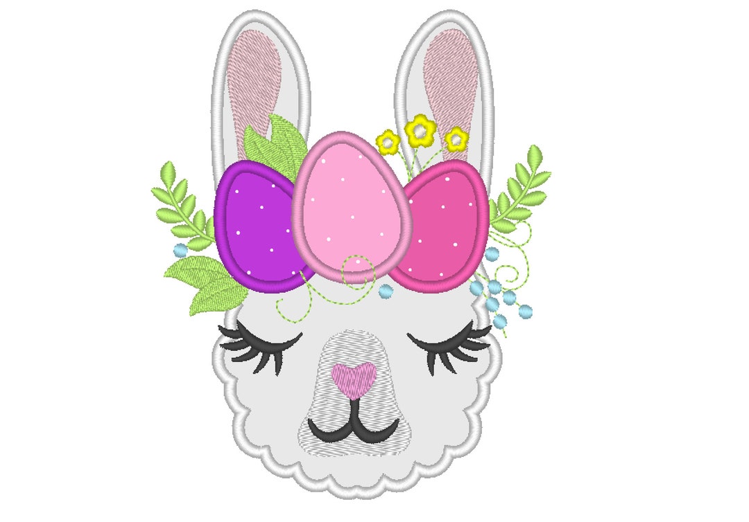 Easter Llama Alpaca, Triple Eggs, Three Eggs, Llama Alpaca Head With ...