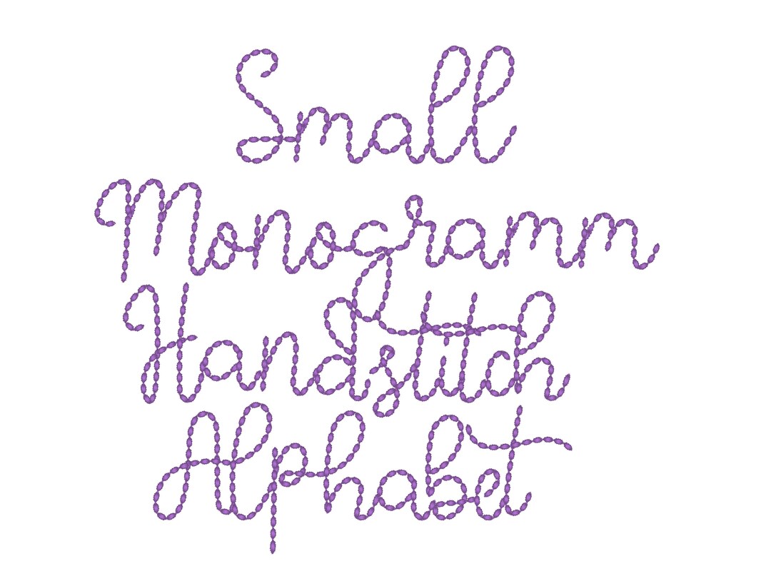 Hand Stitch Effect FONT Seed Bean Stitch Script Alphabet Letters and ...