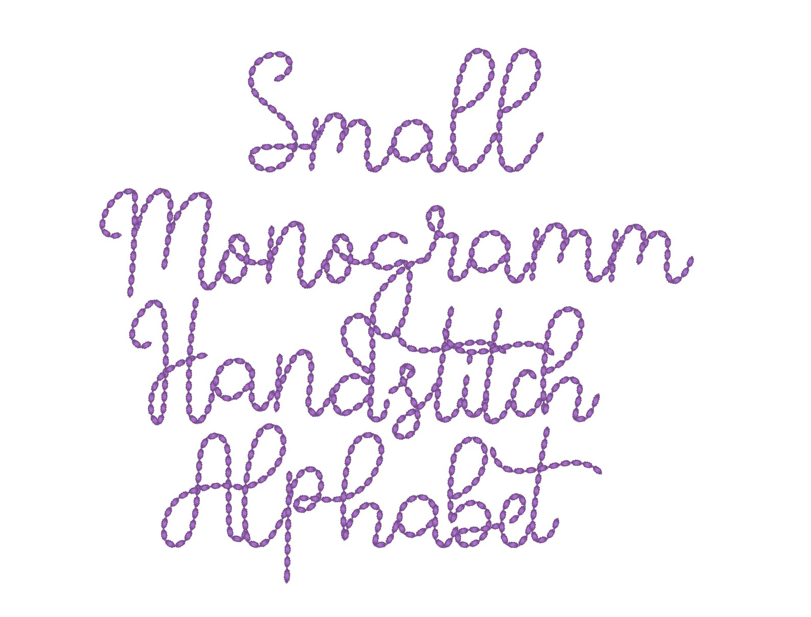 Hand Stitch Effect FONT Seed Bean Stitch Script Alphabet Letters and ...