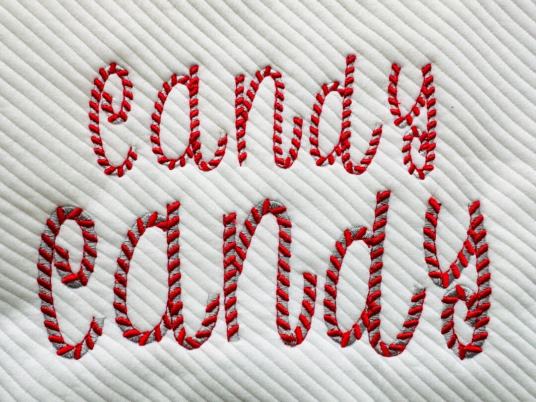 Christmas Candy Cane FONT Candy Stitch 2 Colors Alphabet Letters ...