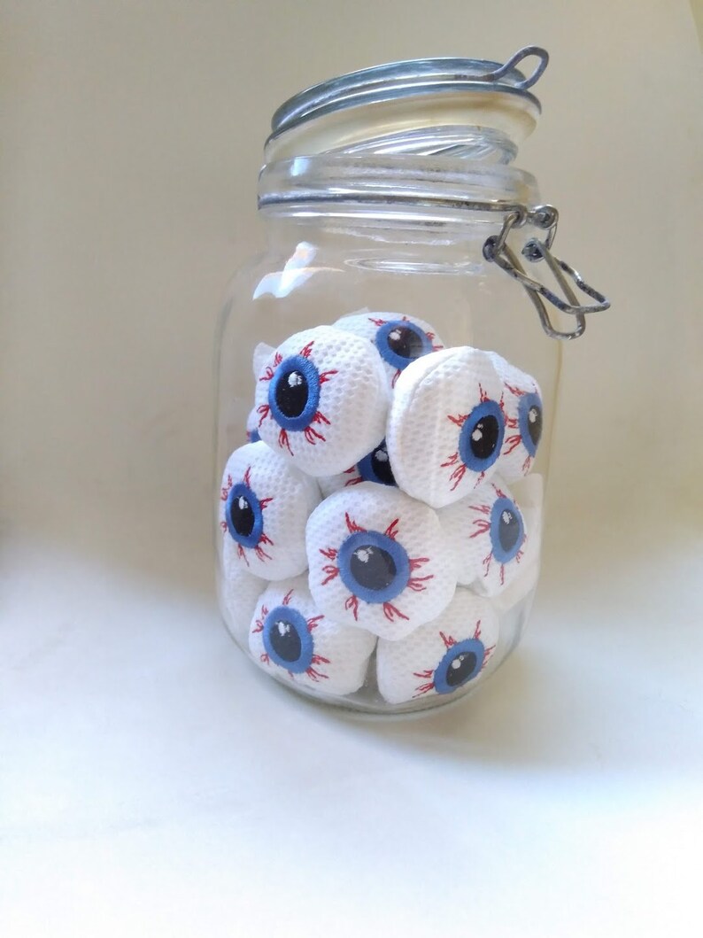 Eyeball for Halloween mason jar fill ITH embroidery In The | Etsy