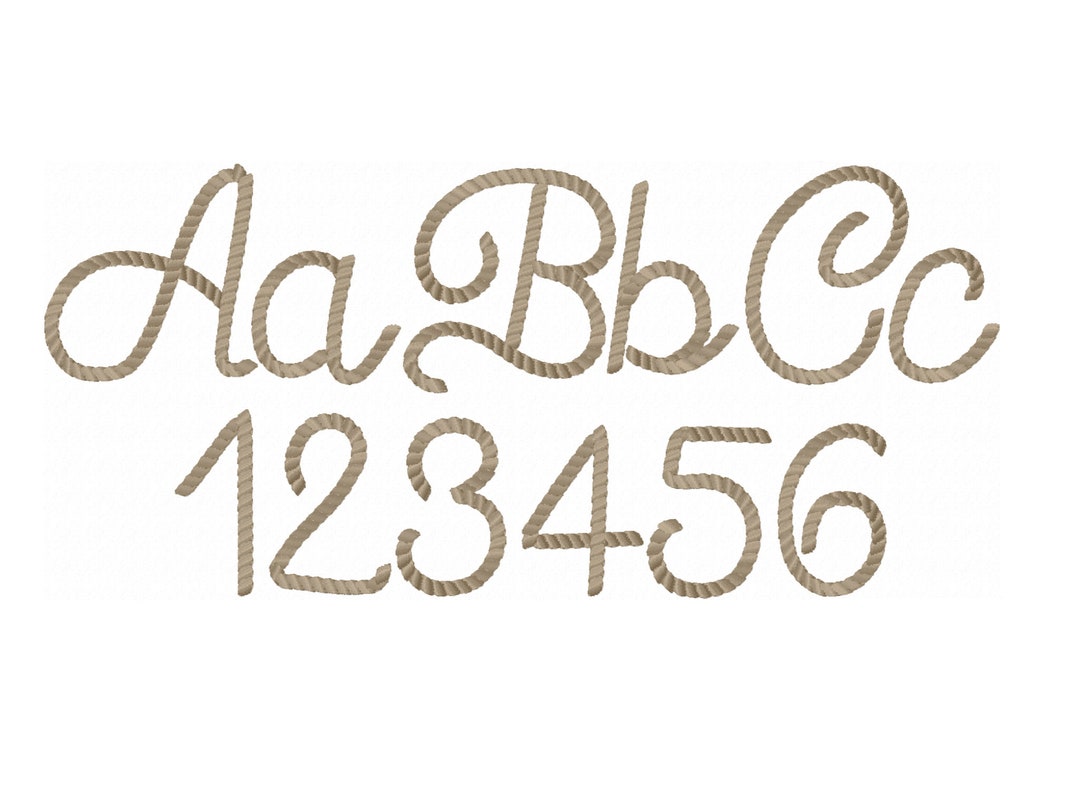 Rope FONT Embroidery Cowboy Alphabet Machine Embroidery Designs With ...