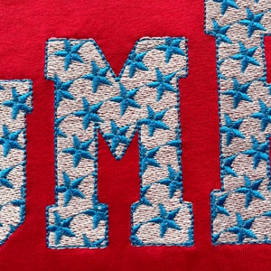 Stars Font Machine Embroidery Design Starry Embroidery Alphabet Star ...