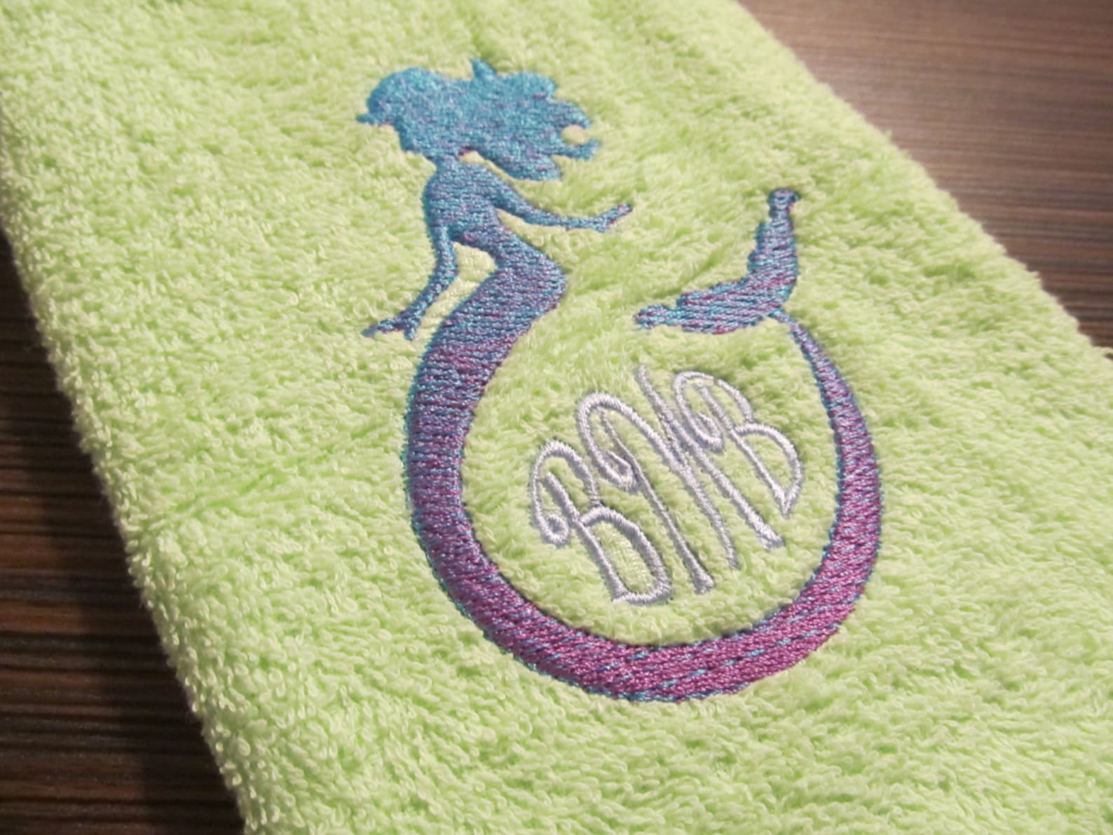 Iridescent 2 Color Mermaid Circle Monogram Frame and New - Etsy