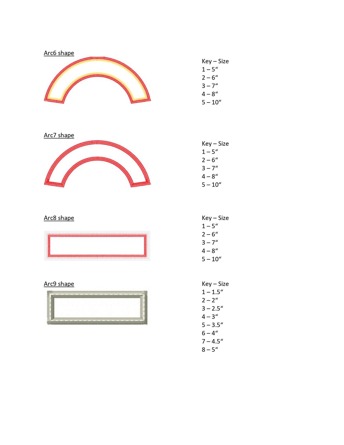 Arc Shape for Rocker - Machine Embroidery Applique Designs for Hoop 4x4 ...