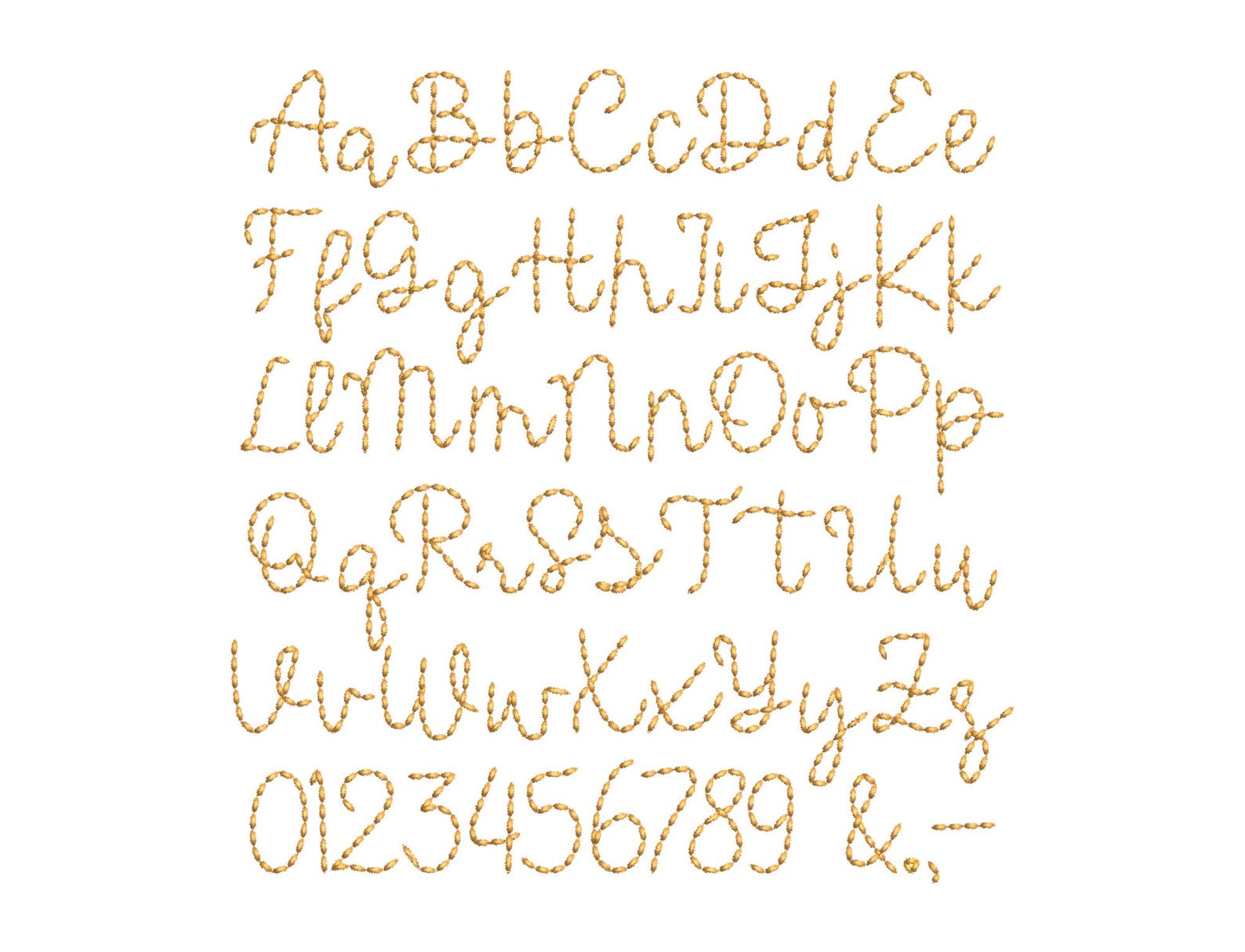 Hand Stitch Effect FONT Machine Embroidery Designs in Assorted Mini ...