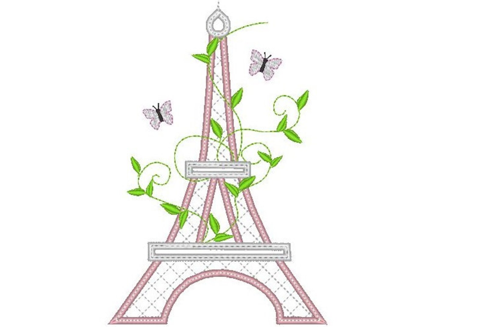 Romantic Eiffel Tower - Paris - Machine Embroidery Applique Designs ...