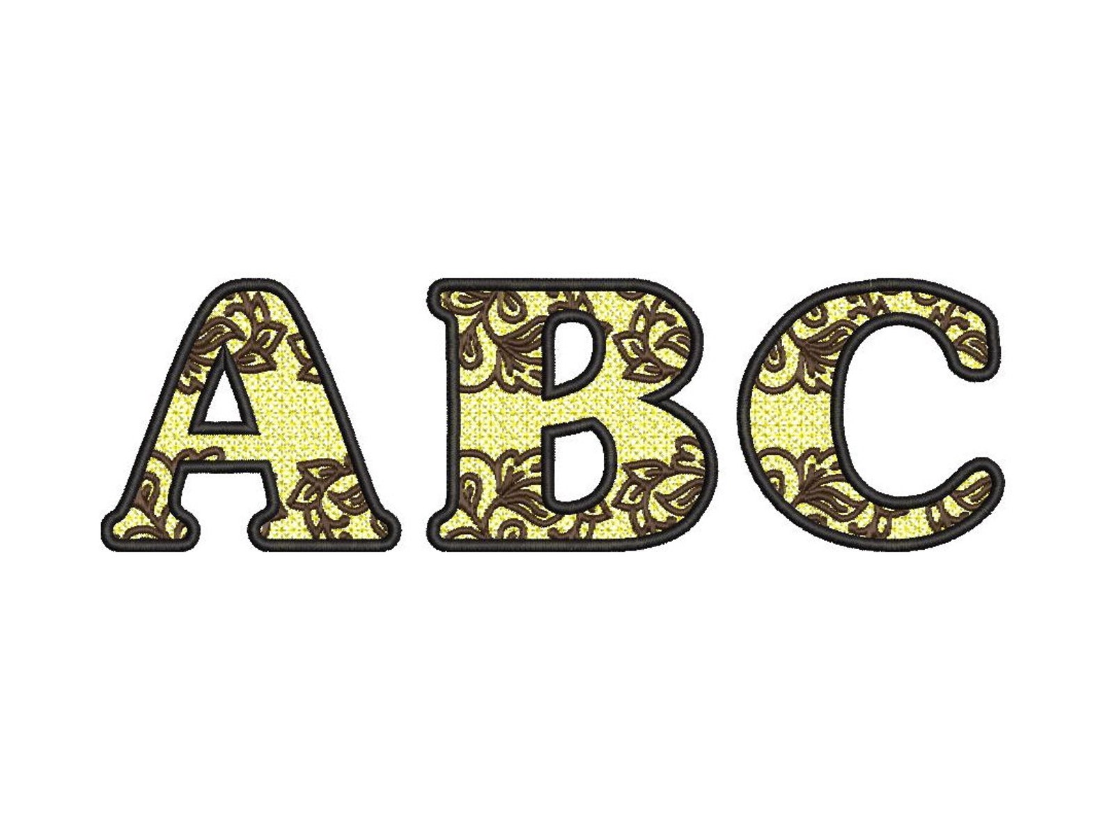 Lace Font FSL Free Standing Lace Monogram Initial Font Machine - Etsy