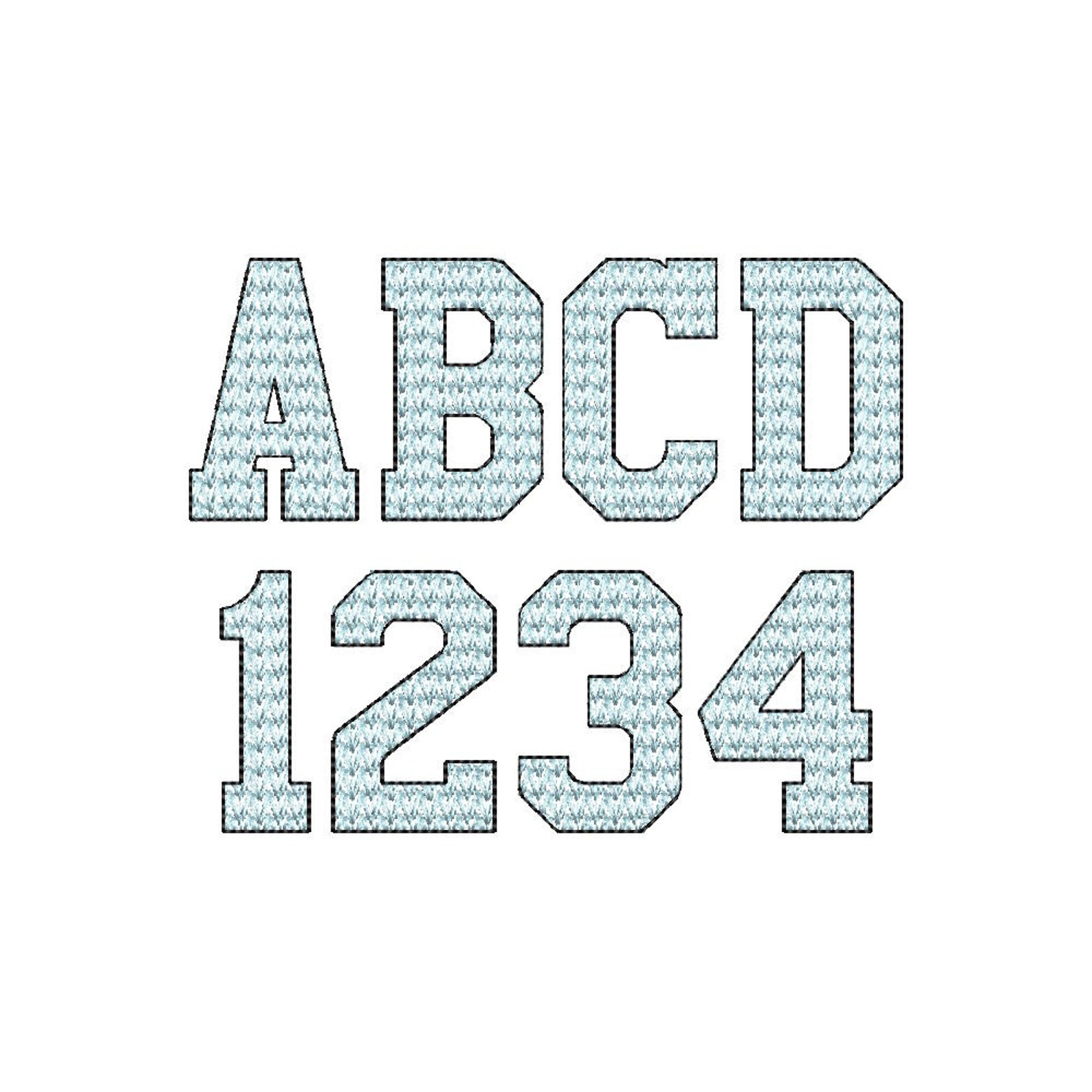 Knitted Effect Light Stitch Knit Sport Font Varsity College Font ...