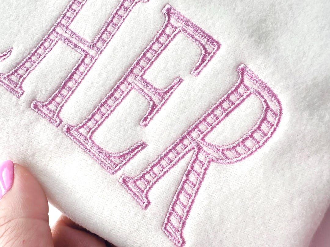 Block Striped Narrow Font Satin Stitch Alphabet Monogram Letters ...