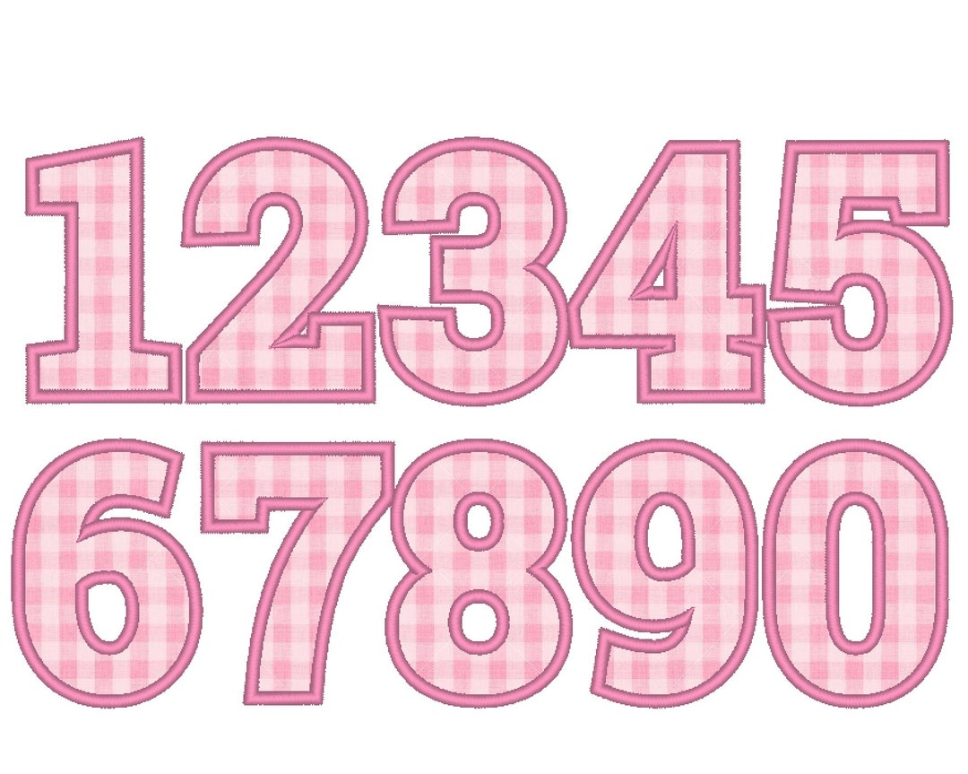 Bold Block Wide Satin Stitch Numbers, Birthday Number Applique Machine ...