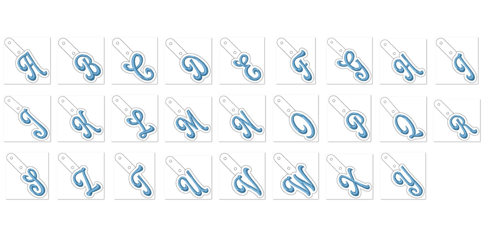 Key Fob Snap Tab Monogram Alphabet Initial Script Letters From - Etsy