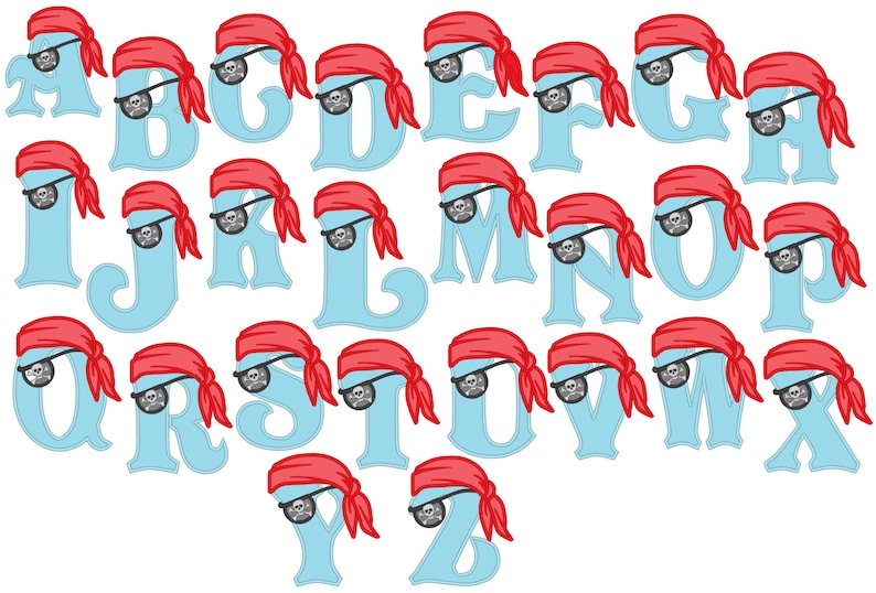 Pirate Alphabet Embroidery Letter R Machine Embroidery - Etsy