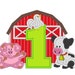 Farm Barn animals birthday number ONE 1 with barn cow pig | Etsy