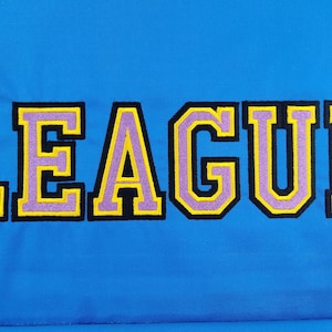 2 Outlines 3 Colors Fill Stitch Athletic Varsity Collegiate Block Type ...