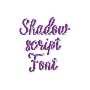 Handwritten Script Shadow Font Fill Stitch Double 2 Color Alphabet ...