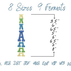 Stacked Font Satin Stitch and Fill Trend Alphabet Letters Awesome Kids ...